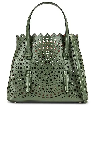 Alaïa Mina 20 Mini New Vienne Tote In Green