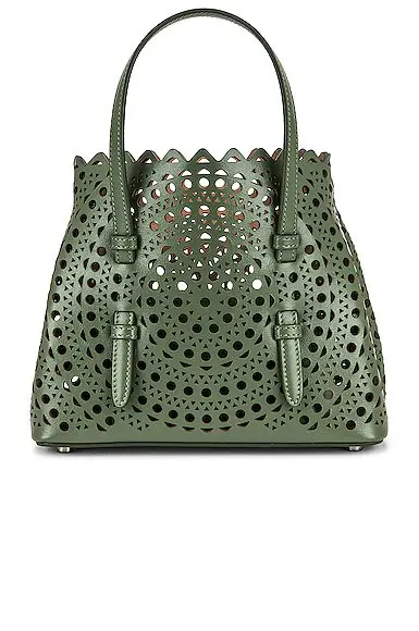 Alaïa Mina 20 Mini New Vienne Tote In Green