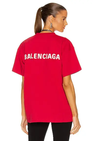 Balenciaga Medium Fit T Shirt In Red