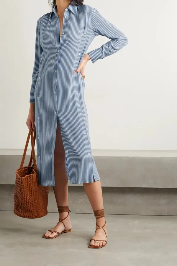 silk shirt dress michael kors Michael Kors Collection Silk Scarf Shirt Dress