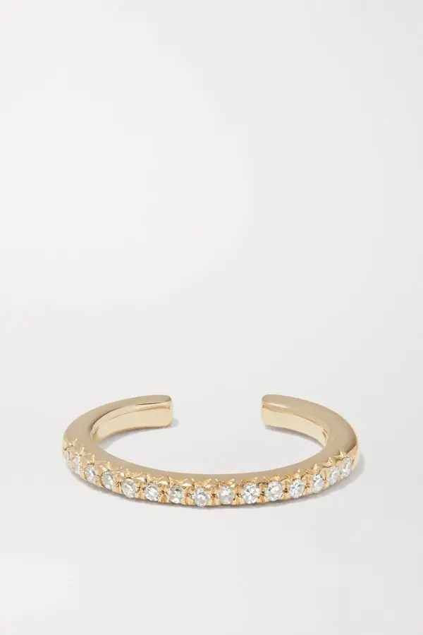 STONE AND STRAND Diamond Ear Cuff - Gold