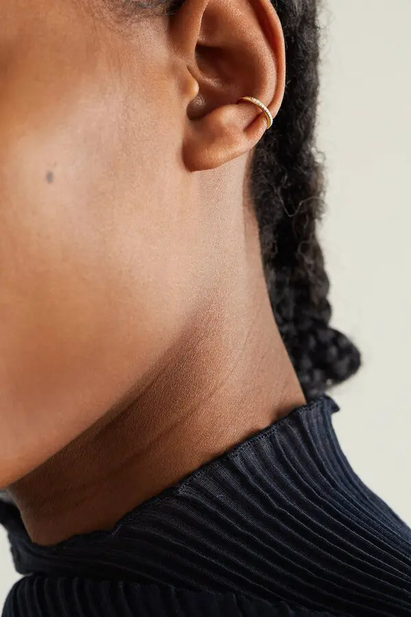 STONE AND STRAND Diamond Ear Cuff