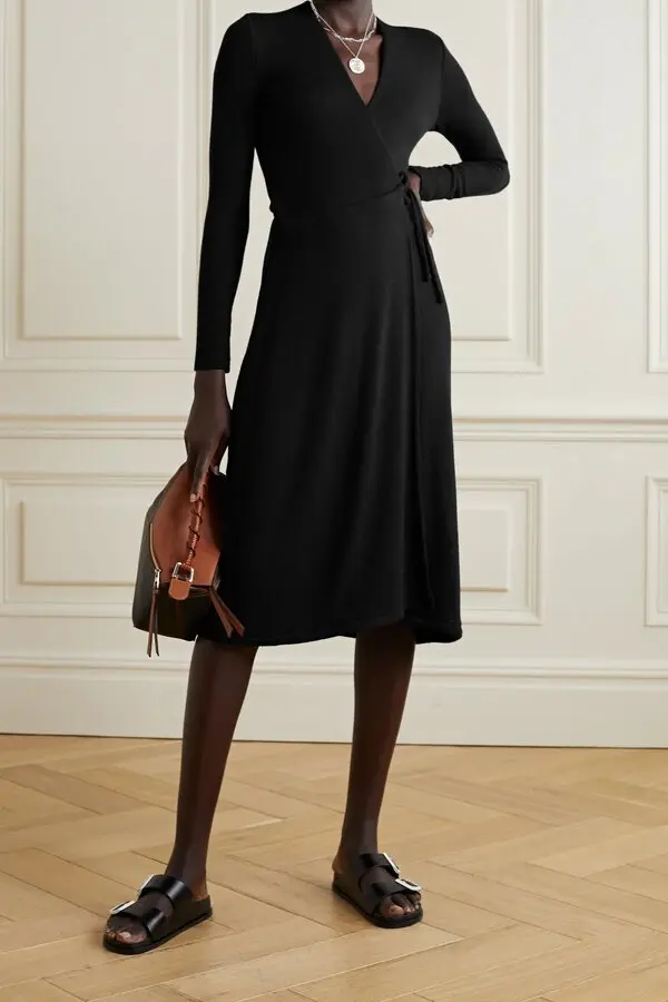 knee length dresses for ladies Warm Spring Strawberry Jersey Wrap Dress main image 1