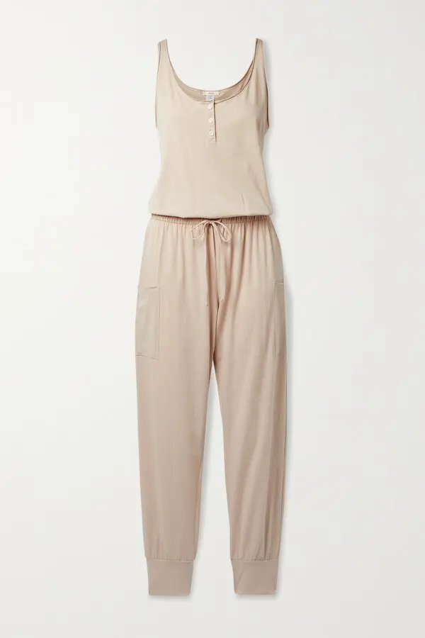 Eberjey Brie Cotton-jersey Jumpsuit