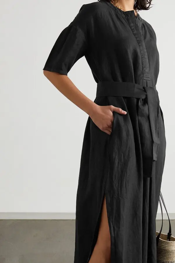 Max Mara Leisure Arda Linen Midi Dress In Black - 30% Off | Editorialist