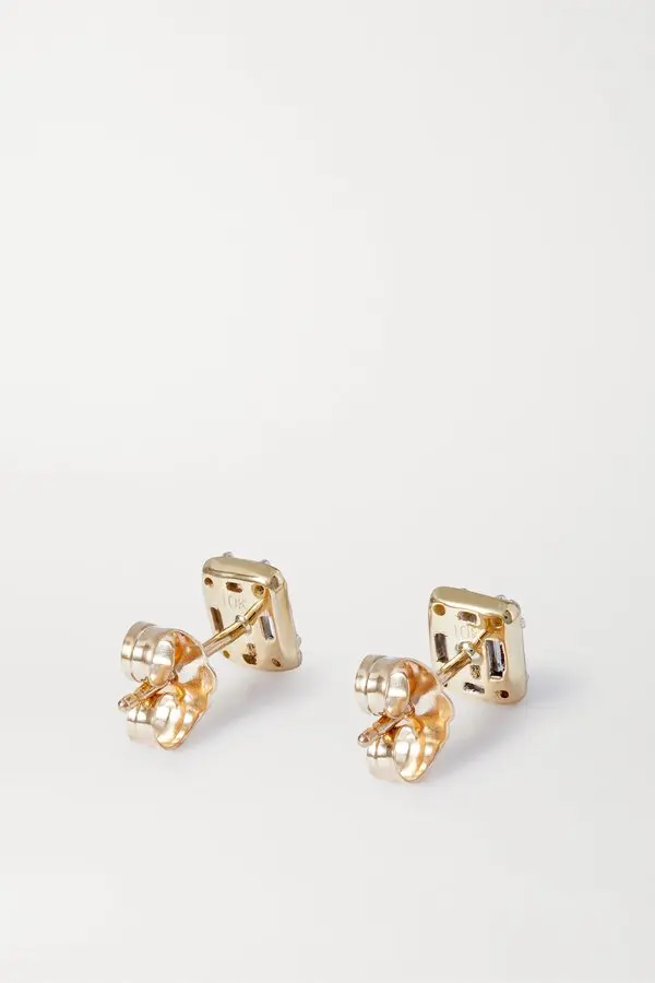 STONE AND STRAND Shield Of Strength Diamond Stud Earrings