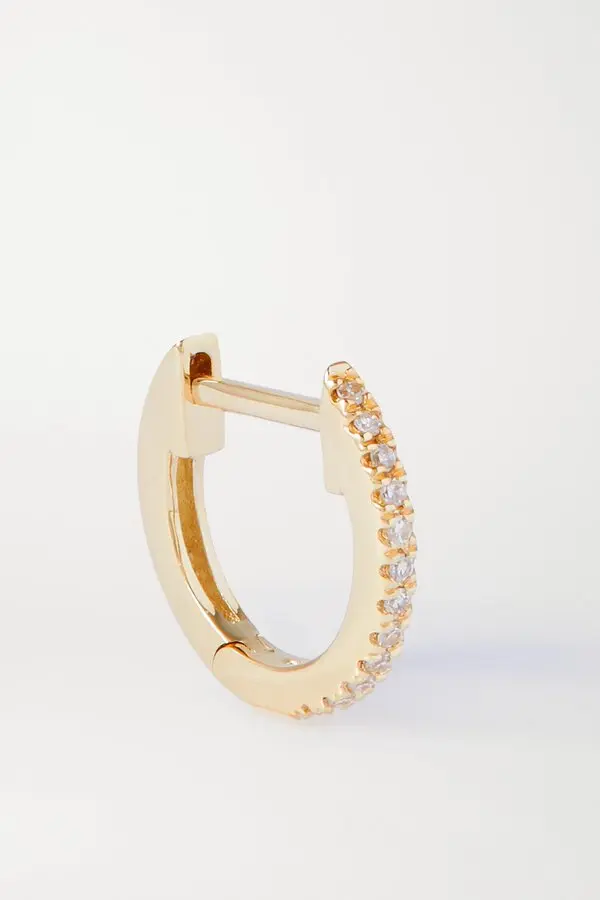 STONE AND STRAND Diamond Hoop Earring - Gold