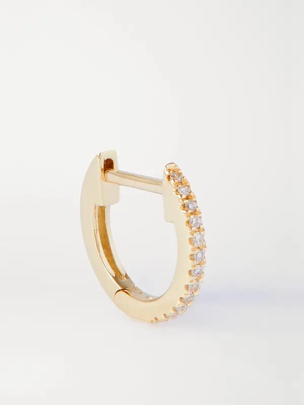 STONE AND STRAND Diamond Hoop Earring - Gold