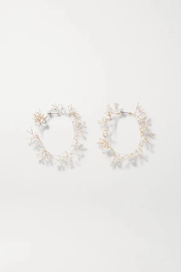 14 / QUATORZE Baby's Breath -tone Pearl Hoop Earrings