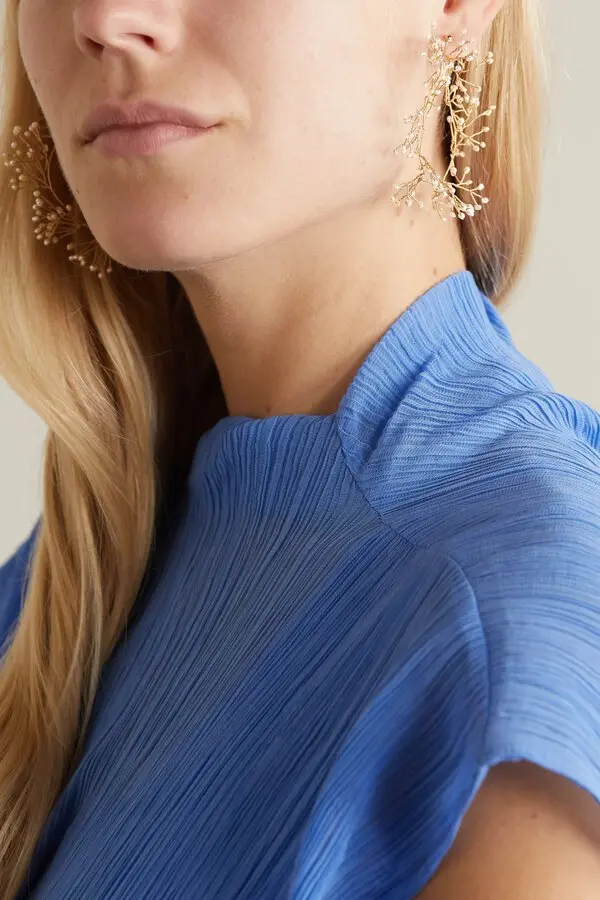 14 / QUATORZE Baby's Breath -tone Pearl Hoop Earrings