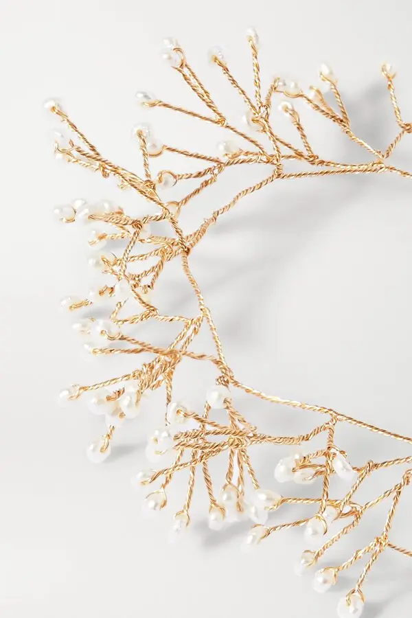 14 / QUATORZE Baby's Breath -tone Pearl Hoop Earrings