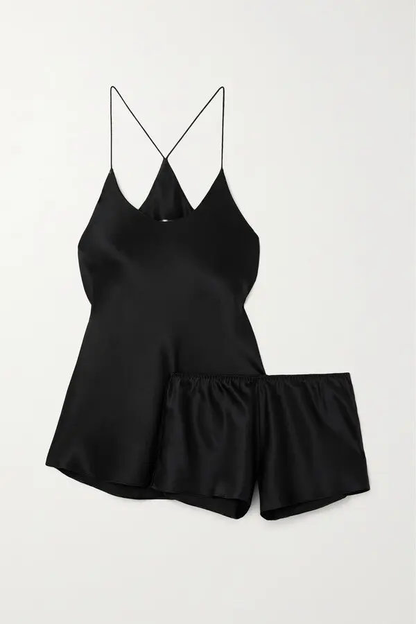 Olivia Von Halle Bella Silk-satin Pajama Set - Black