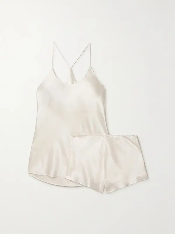 Olivia Von Halle Bella Silk-satin Pajama Set - Neutrals