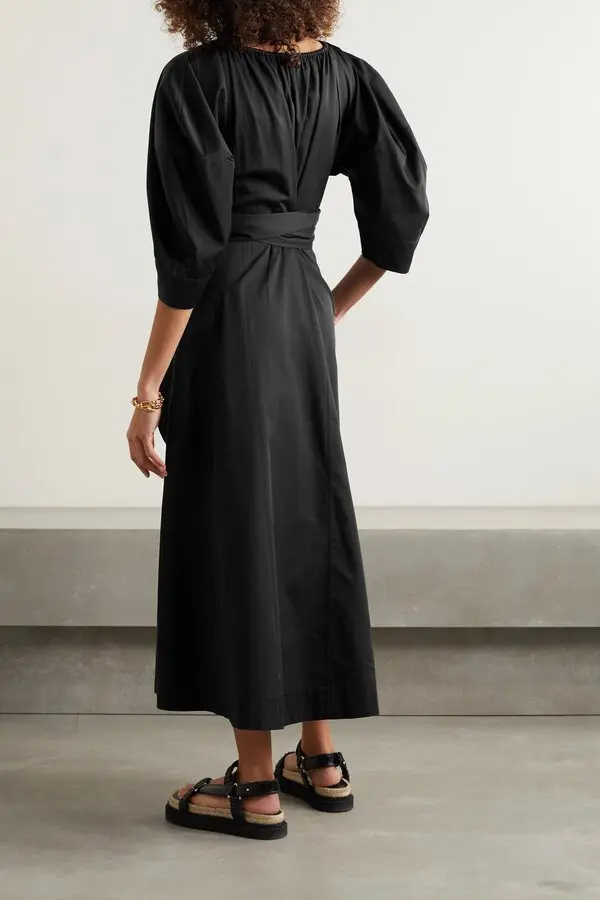 knee length dresses for ladies Midi Length Linen Wrap Dress, M / White