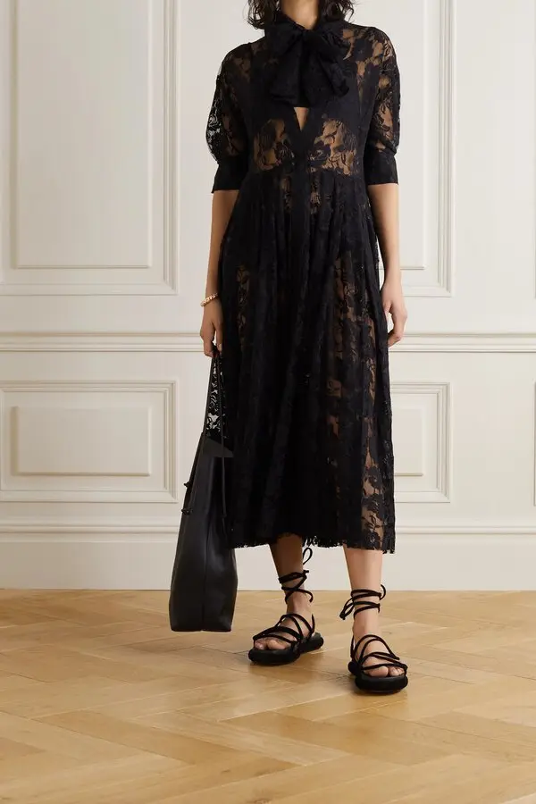 norma kamali lace midi dress Norma Kamali Sequin-embellished Midi Dress