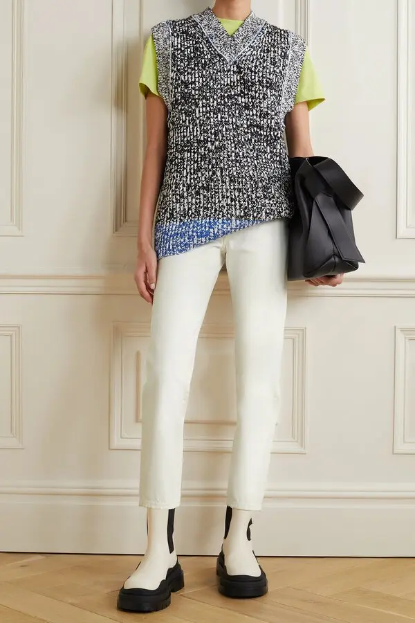 Acne Studios Net Sustain Cropped Distressed High-rise Straight-leg Organic Jeans