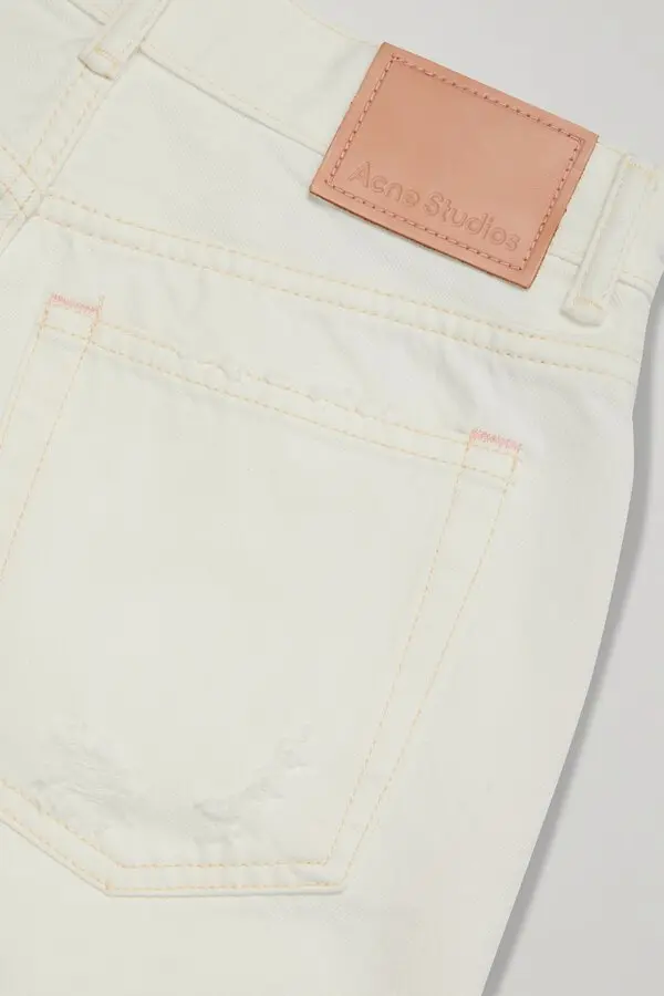 Acne Studios Net Sustain Cropped Distressed High-rise Straight-leg Organic Jeans