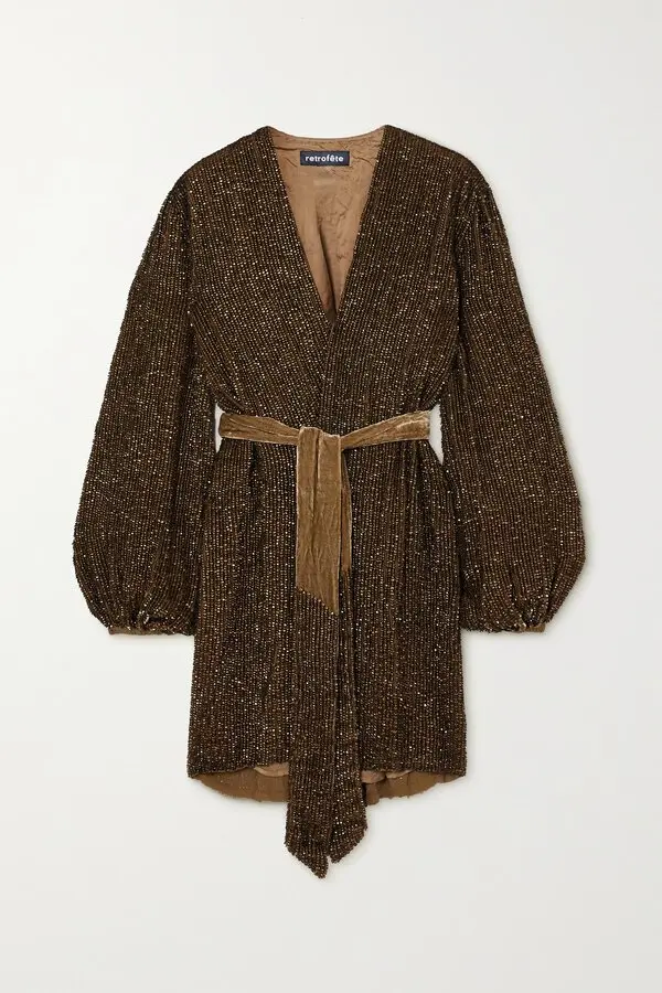 retrofete gabrielle dress green Gabrielle Sequin Robe – Retrofete main image 0