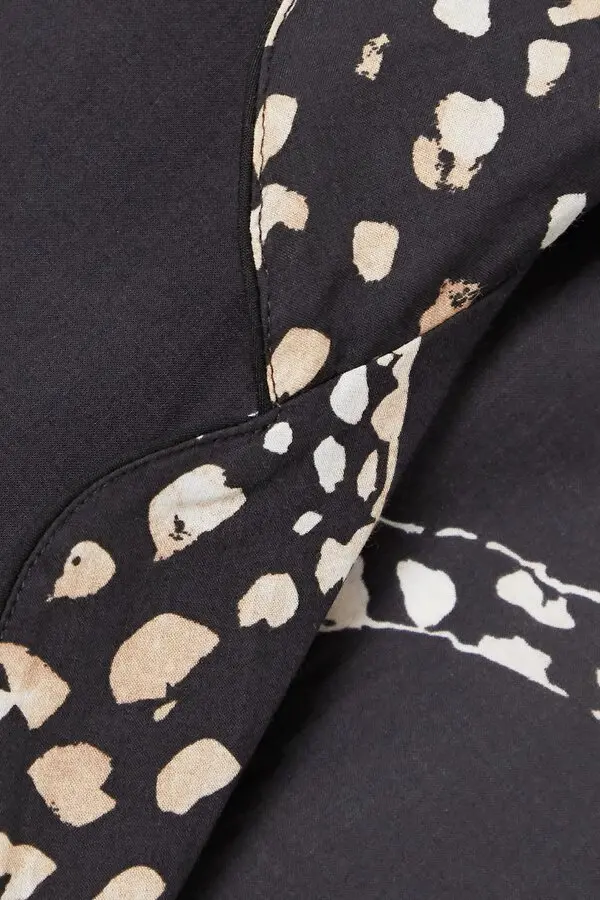 Desmond & Dempsey Net Sustain Jag Printed Organic Cotton Pajama Set
