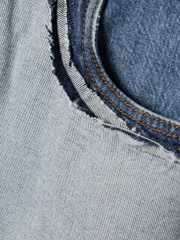 Marni Frayed Denim Midi Skirt