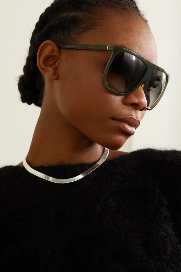 Loewe Filipa Oversized D-Frame Acetate Sunglasses - Green  display picture 3