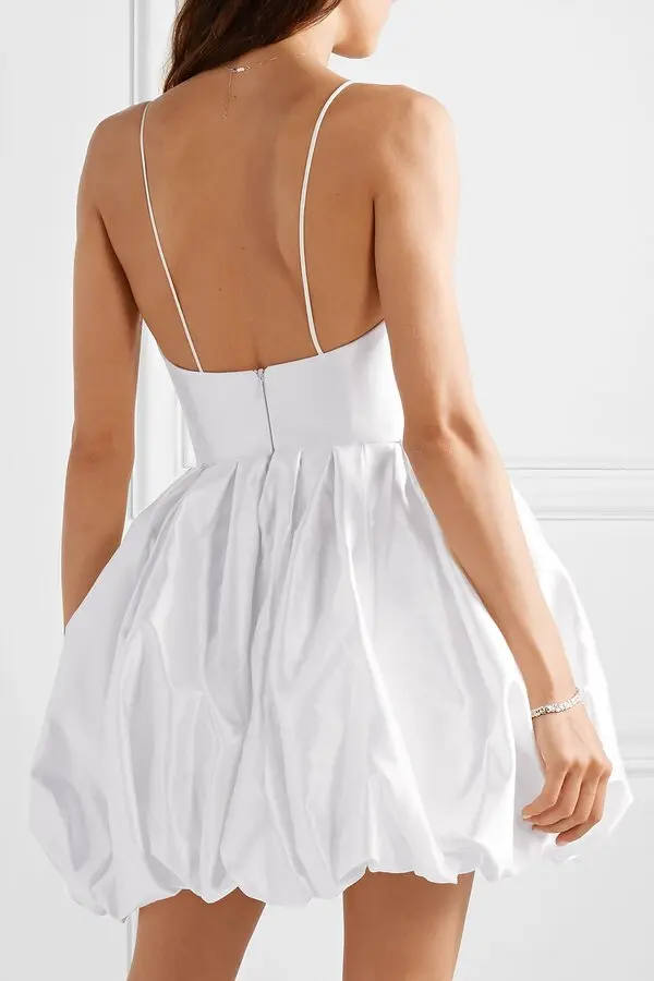 rasario silk satin mini dress Rasario Silk-Satin Mini Dress In White - 40% Off