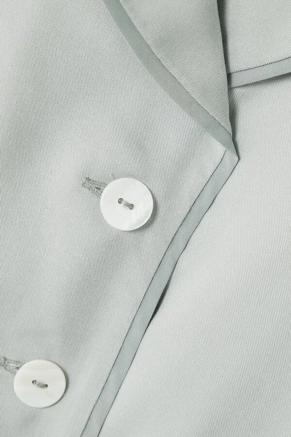 Sleeper Net Sustain Feather-trimmed Crepe De Chine Pajama Set