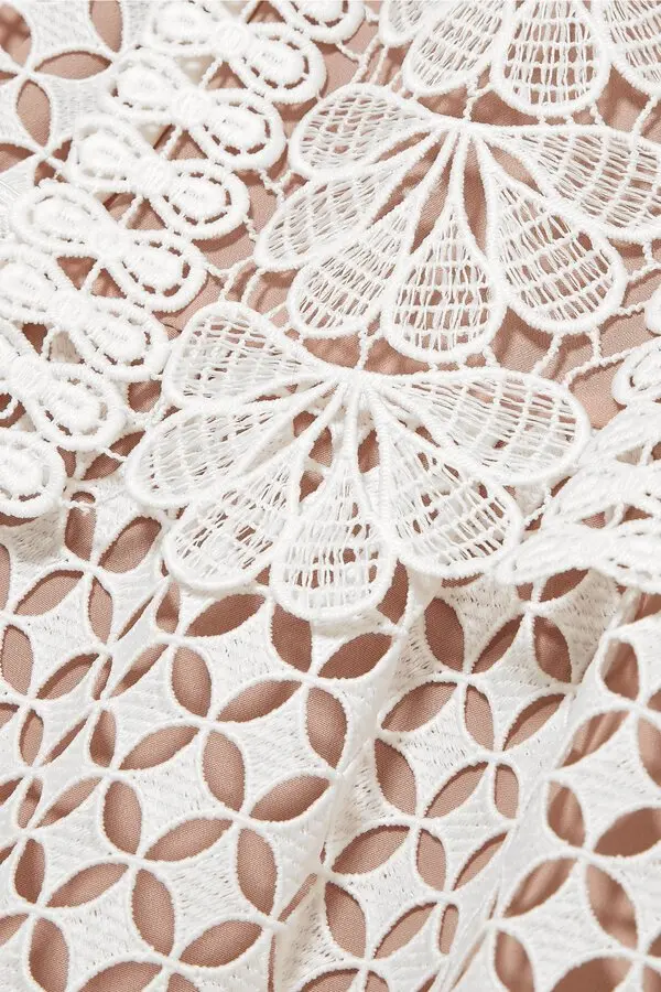 SELF-PORTRAIT Off-the-shoulder Guipure Lace Mini Dress