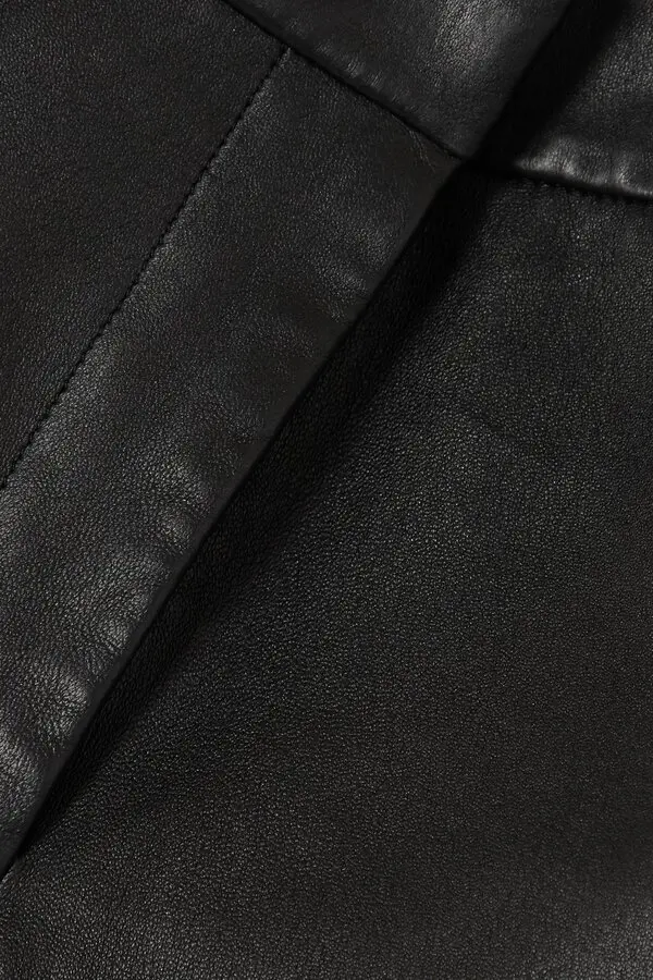 JOSEPH Coleman Leather Slim-fit Pants - Black
