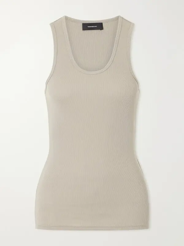 Wardrobe.NYC Ribbed Cotton-jersey Tank - Brown