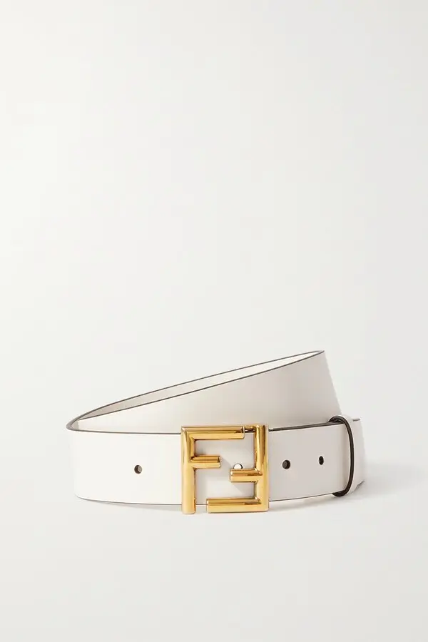 Fendi Leather Waist Belt - White | Editorialist display picture 3