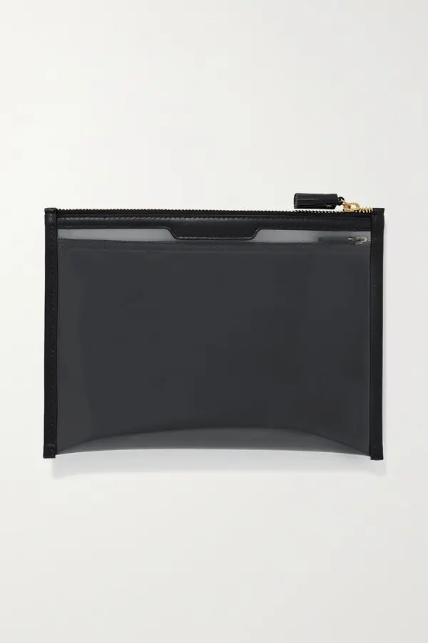 ANYA HINDMARCH Safe Deposit Leather-trimmed Pvc Pouch - Black