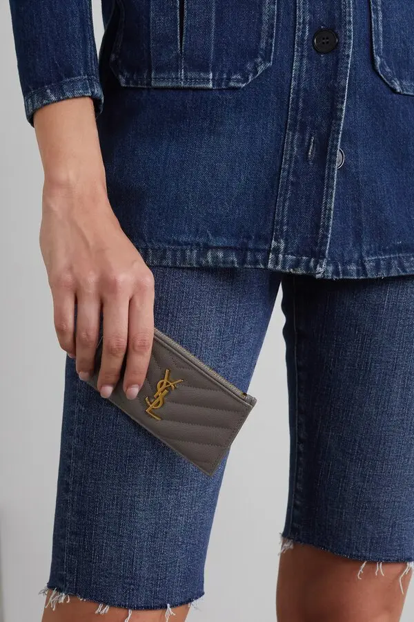 Saint Laurent Monogramme Envelope Quilted Wallet