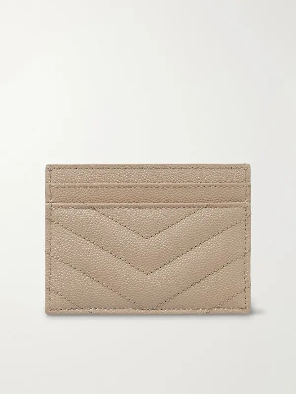Saint Laurent Monogramme Quilted Cardholder - Neutrals