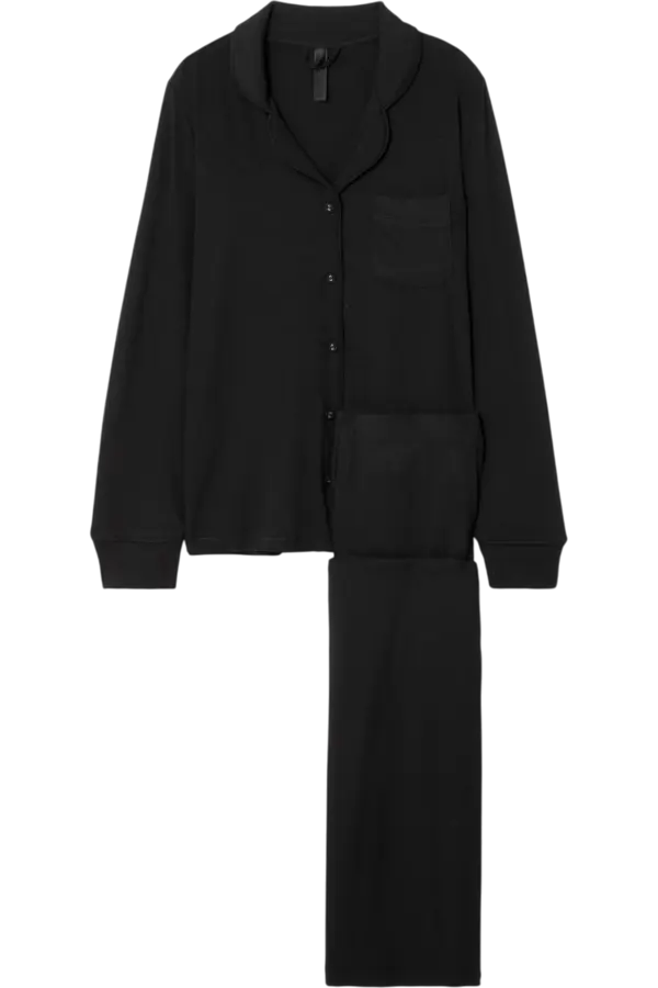 SKIMS Ribbed Stretch-modal Jersey Lounge Set - Black