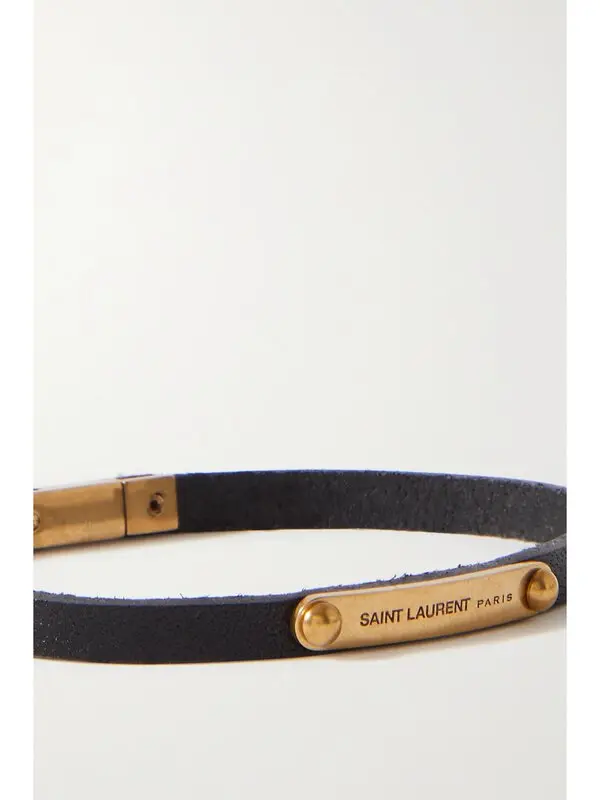 Saint Laurent Leather Bracelet - Black