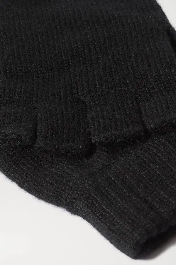 Johnstons Of Elgin Net Sustain Cashmere Fingerless Gloves - Black