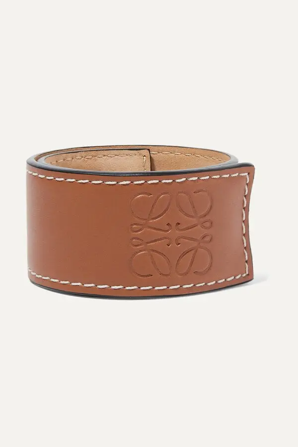 Loewe Logo-embossed Leather Bracelet