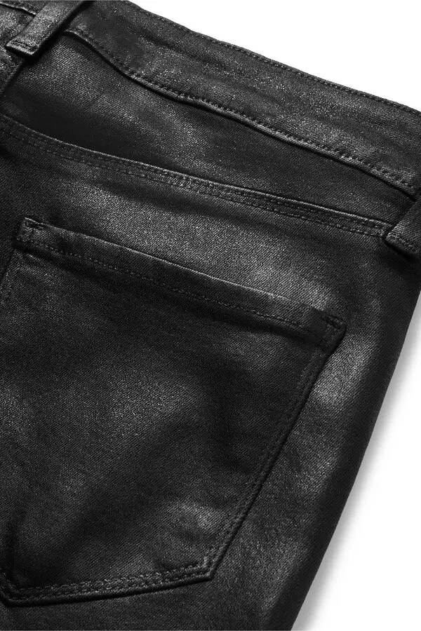L'Agence Margot Cropped Coated High-rise Skinny Jeans - Black
