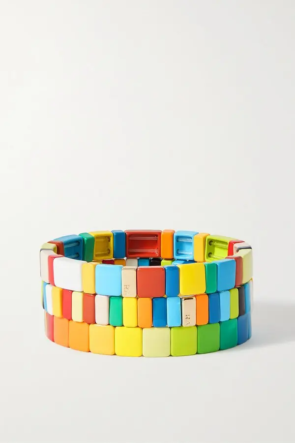 ROXANNE ASSOULIN Rainbow Brite Enamel Bracelets Set