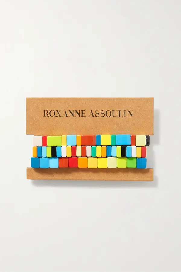 ROXANNE ASSOULIN Rainbow Brite Enamel Bracelets Set