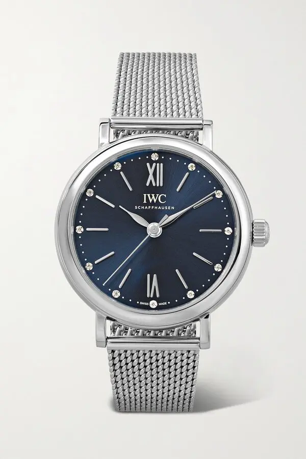 IWC SCHAFFHAUSEN Portofino Automatic 34mm Stainless Steel And Diamond Watch
