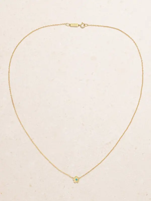 JENNIFER MEYER Mini Daisy Turquoise Necklace