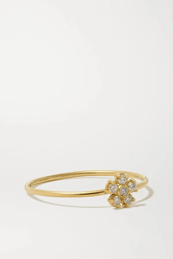 JENNIFER MEYER Flower Diamond Ring - Gold