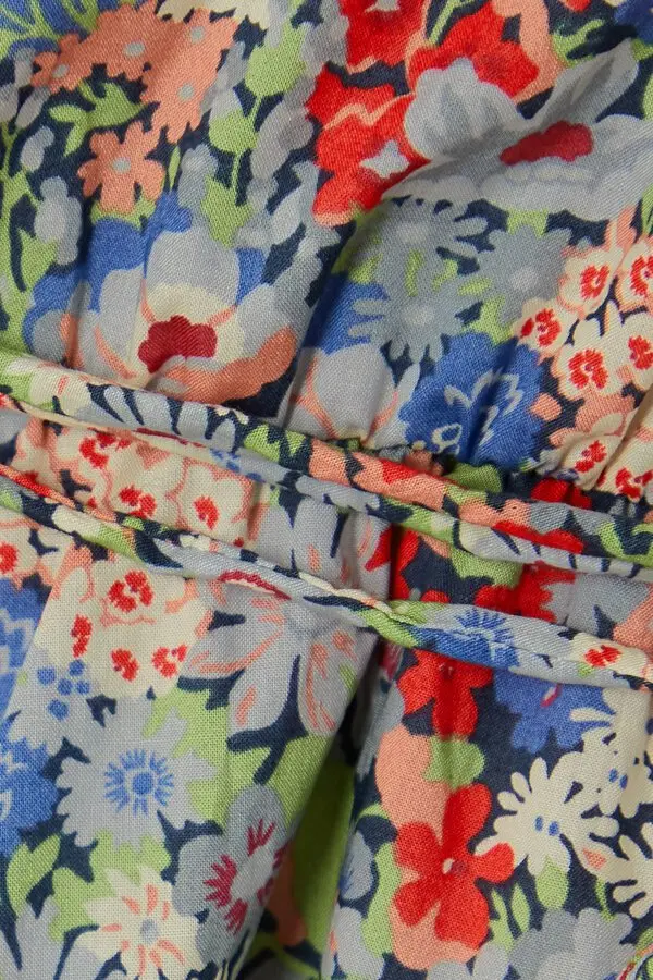 Horror Vacui Collia Scalloped Smocked Floral-print Cotton Dress