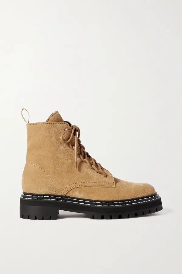 Proenza Schouler Suede Ankle Boots - Neutrals