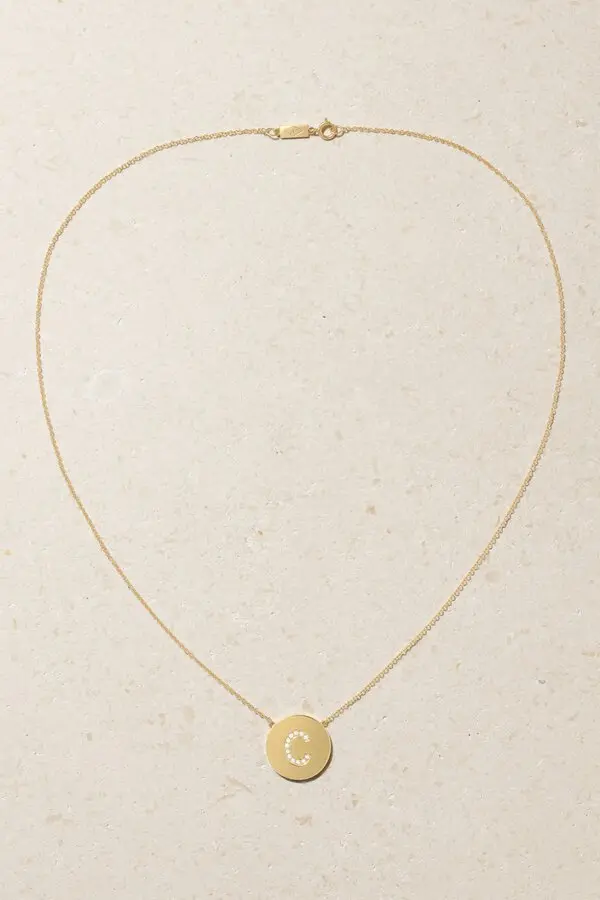 JENNIFER MEYER Initial 18-karat Diamond Necklace