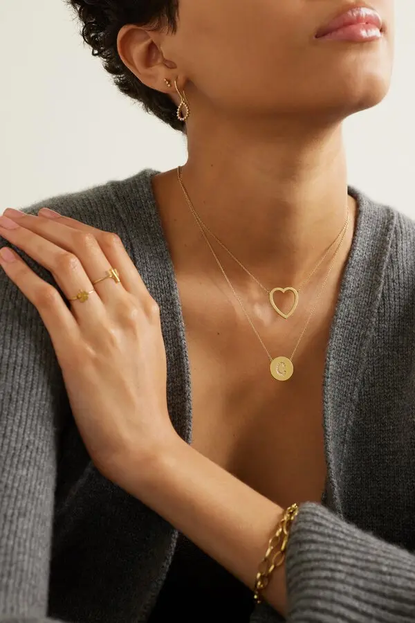 JENNIFER MEYER Initial 18-karat Diamond Necklace