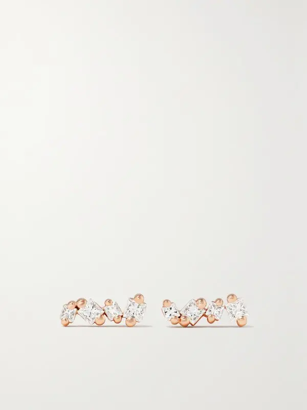 SUZANNE KALAN 18-karat Diamond Earrings - Gold