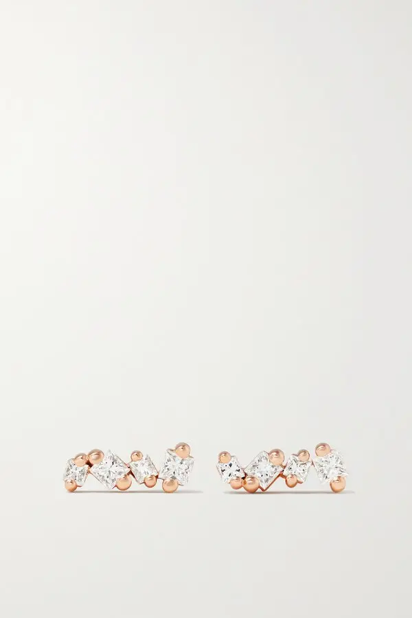 SUZANNE KALAN 18-karat Diamond Earrings